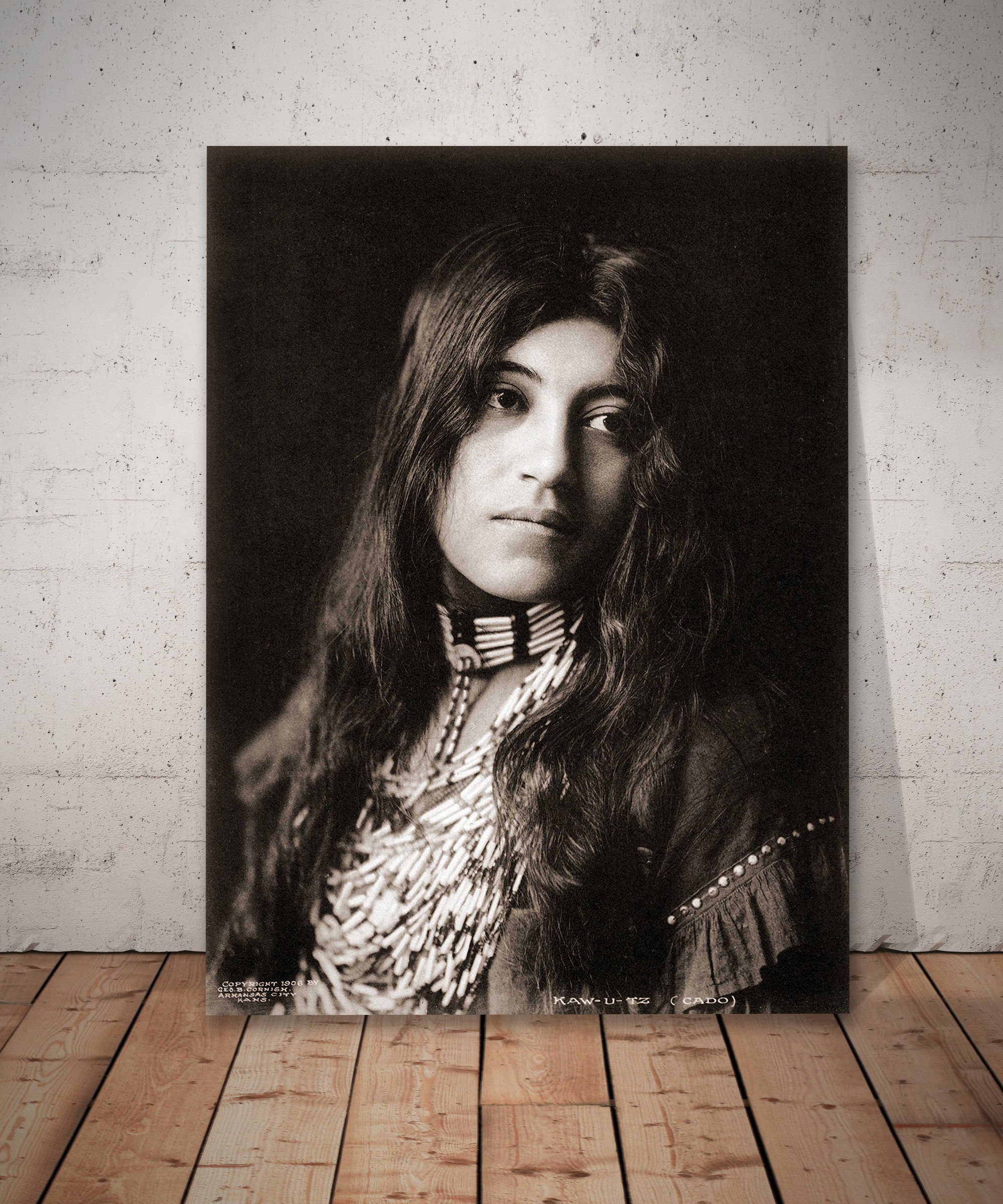 Portrait of Kaw-u-tz, a Caddo Nation Native American, American Indian ...