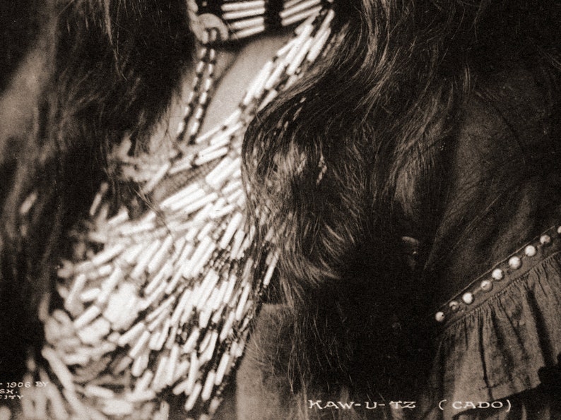 Portrait of Kaw-u-tz, a Caddo Nation Native American, American Indian ...