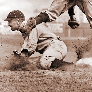 Ty Cobb "sliding Into Third", Iconic Baseball Photo, Famous Baseball ...