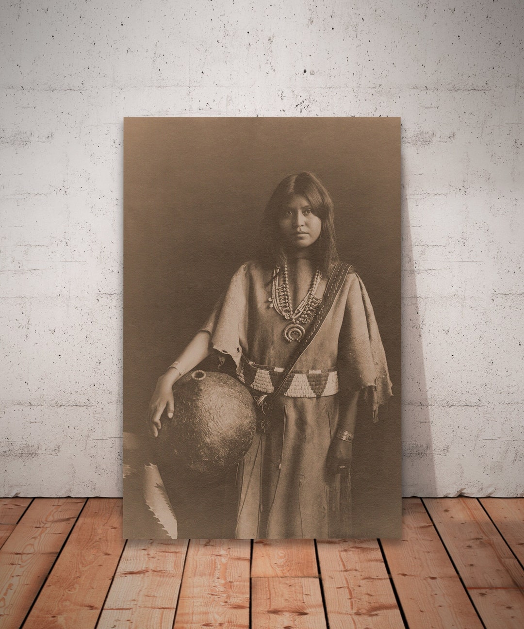 Retrato de uma jovem índia americana da tribo Laguna Pueblo, Loti, Kee ...