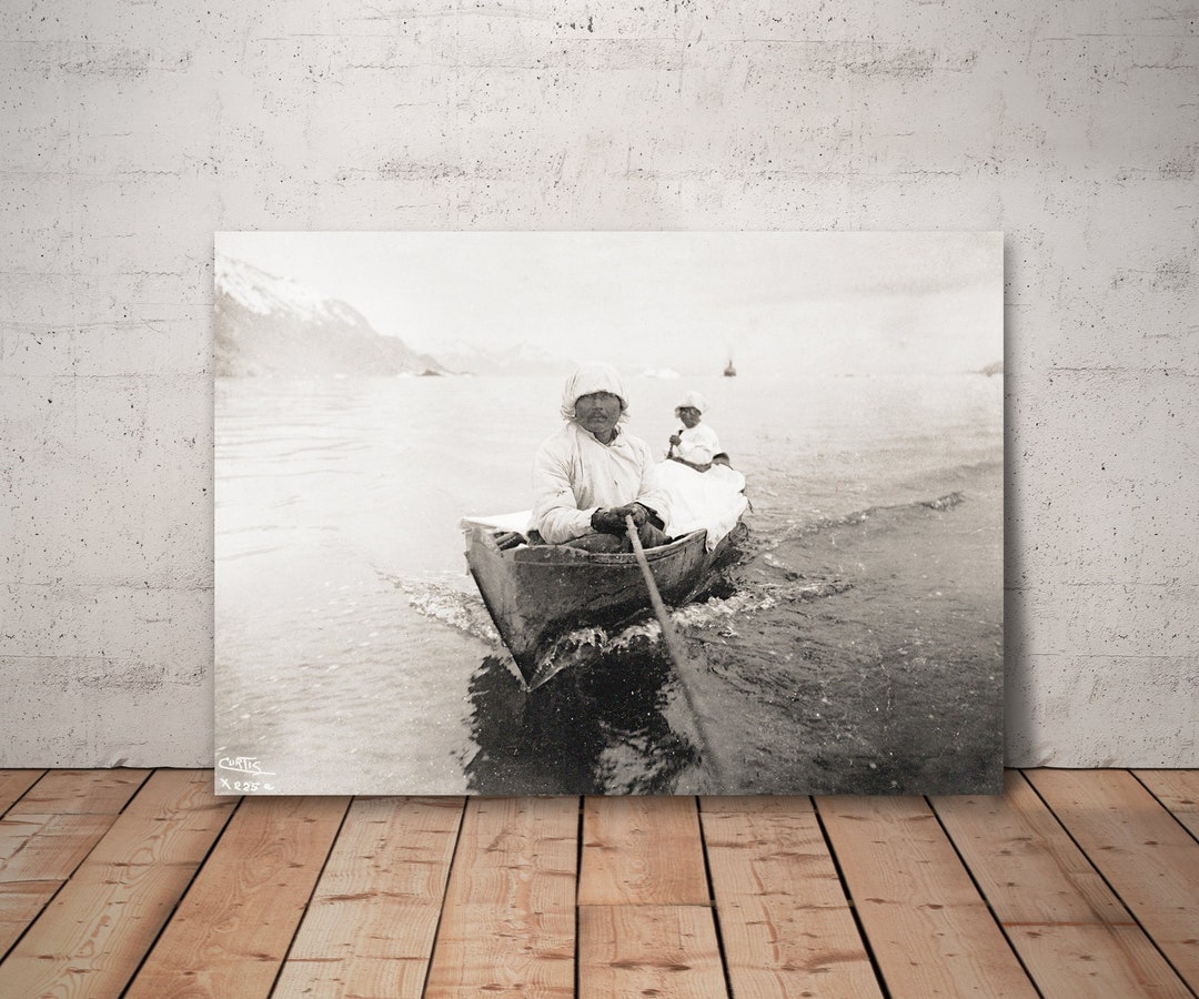 Edward Curtis Print: Alaskan Seal Hunters in Canoe, Glacier Bay - Etsy