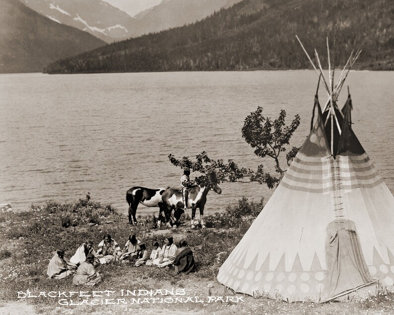 Blackfeet Indians Tipis Camp, Tipis Photo, Indian Encampment, Roland ...