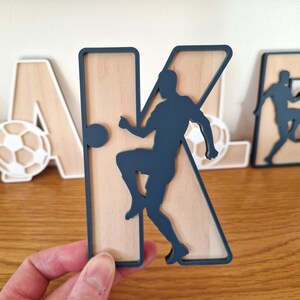 Wooden Football Alphabet Letters, Personalised Football Player Name ...