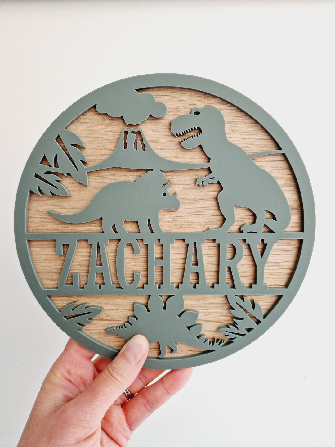 Dinosaur Name Sign for Kids Bedroom Dino Nursery Door Plaque - Etsy