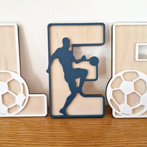 Wooden Football Alphabet Letters, Personalised Football Player Name ...