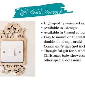 Woodland Light Switch Surround for Baby Nursery, Forest Animal ...
