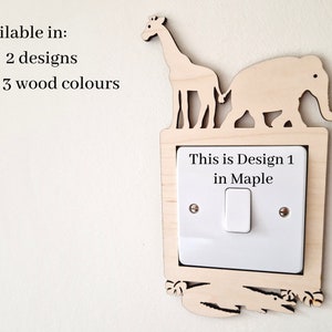 Wooden Safari Animals Light Switch Surround for Kids Room, Jungle Wild ...