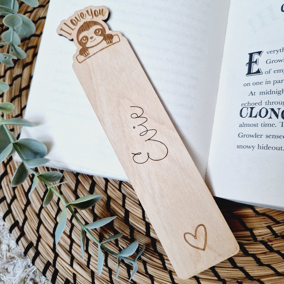 Children's Personalised Sloth Bookmarks, I Love You Sloth Bookmarker ...
