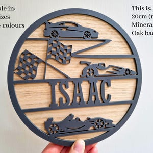 Racing Cars Name Sign for Kids Bedroom, Nursery Door Plaque, Vehicle ...