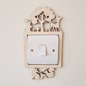 Woodland Light Switch Surround for Baby Nursery, Forest Animal ...