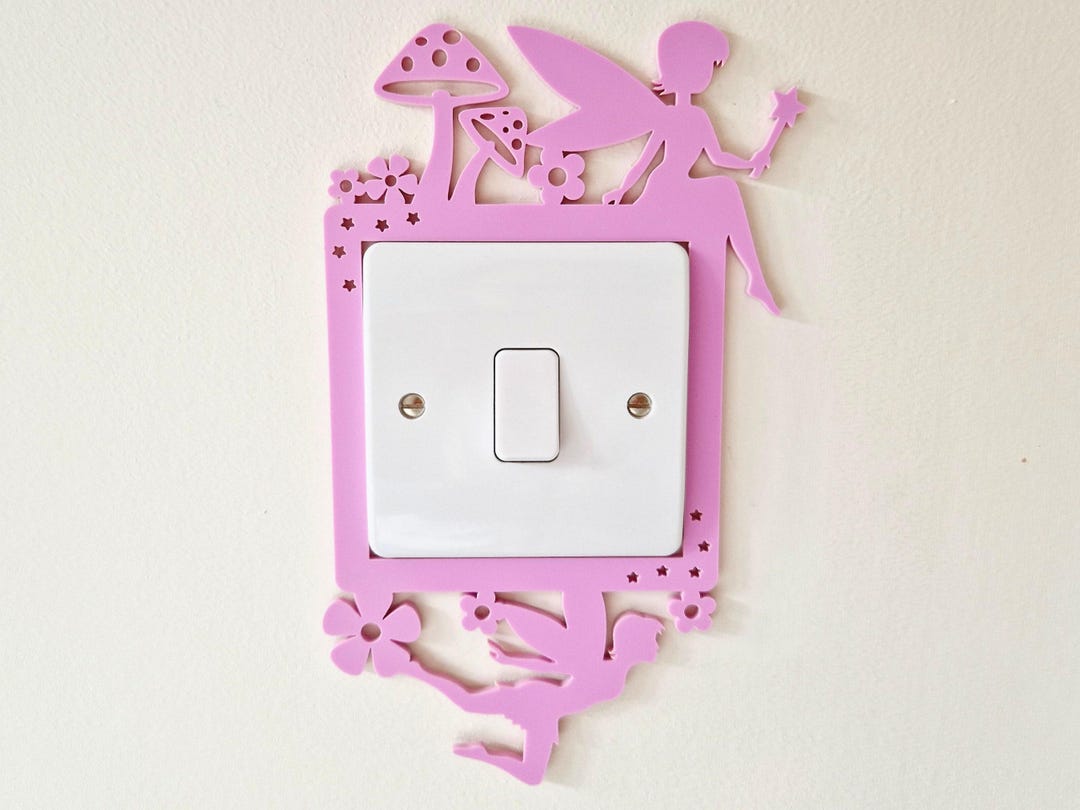 Fairy Light Switch Surround, Fairy Toadstools Flowers Star Play Room ...