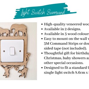 Wooden Safari Animals Light Switch Surround for Kids Room, Jungle Wild ...