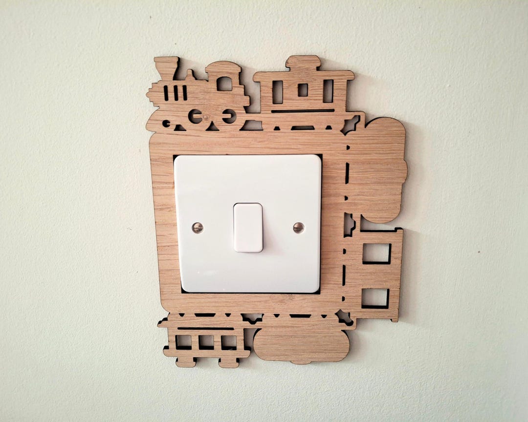 Wooden Steam Train Light Switch Cover, Toddler Boy Bedroom Decor ...