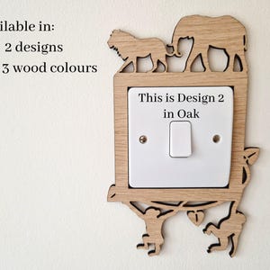 Wooden Safari Animals Light Switch Surround for Kids Room, Jungle Wild ...
