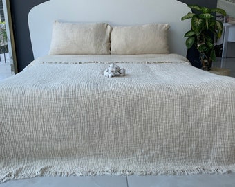 Cozy Muslin Blanket, 100% Cotton Muslin Comfort Bedspread, Made in ...