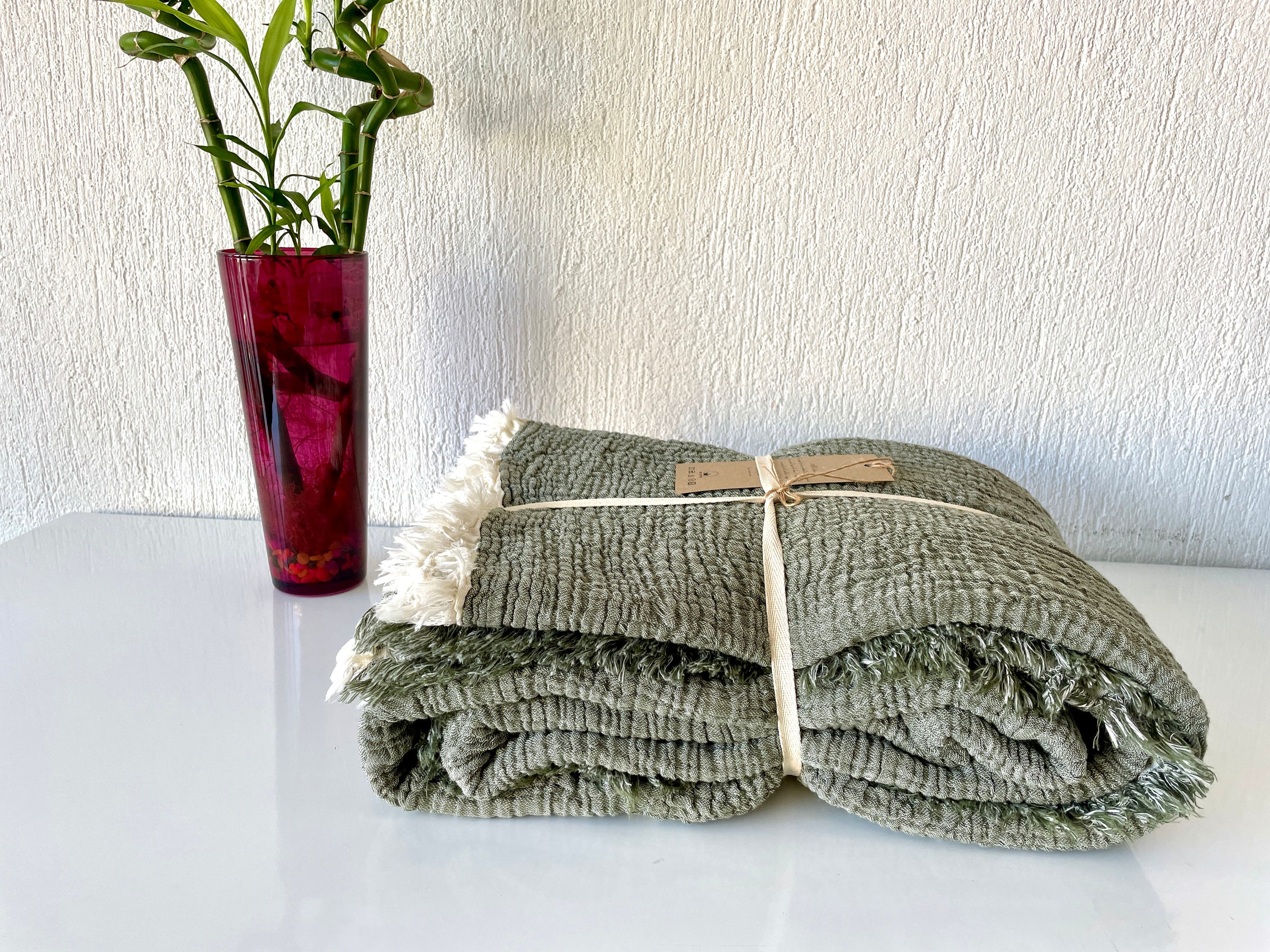 Cozy Muslin Blanket, 100% Cotton Muslin Comfort Bedspread, Made in ...