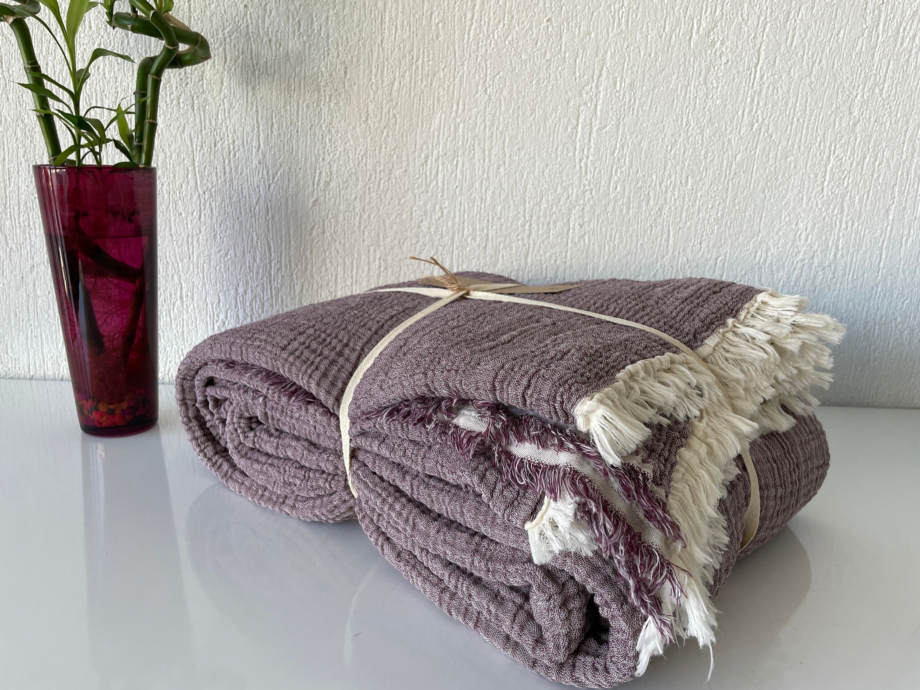 Cozy Muslin Blanket, 100% Cotton Muslin Comfort Bedspread, Made in ...