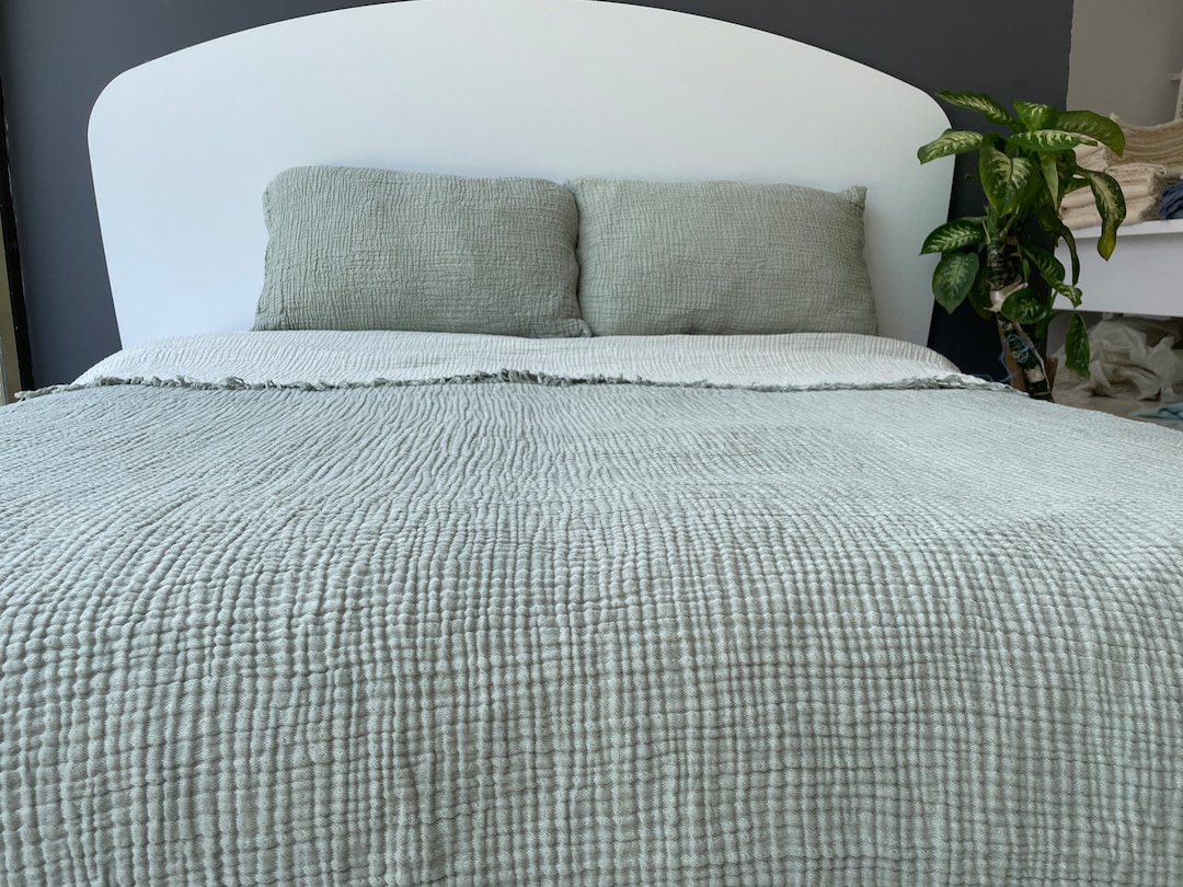 Cozy Muslin Blanket, 100% Cotton Muslin Comfort Bedspread, Made in ...