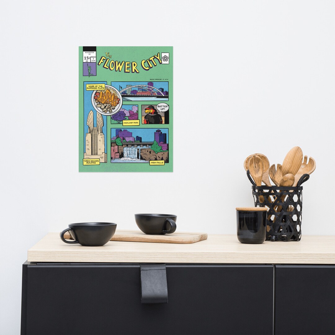 ROC Flower City Comic Poster - Downtown 01 - Etsy
