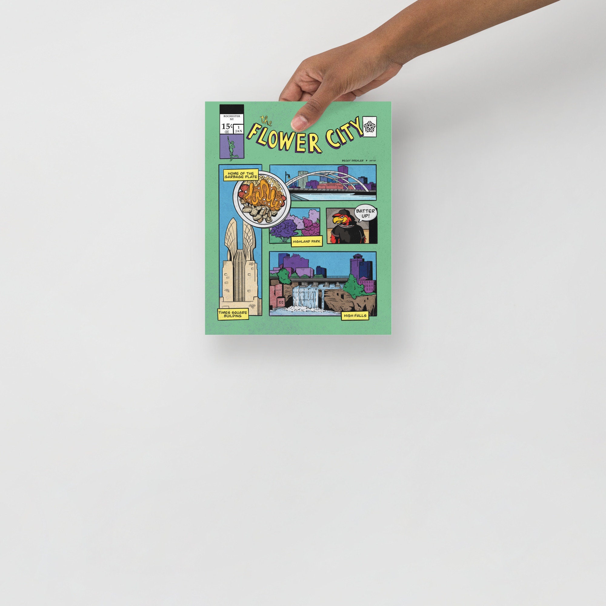 ROC Flower City Comic Poster Downtown 01 - Etsy