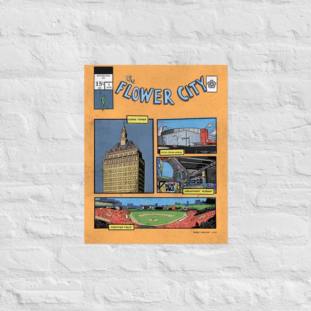 ROC Flower City Comic Poster - Downtown 02 - Etsy