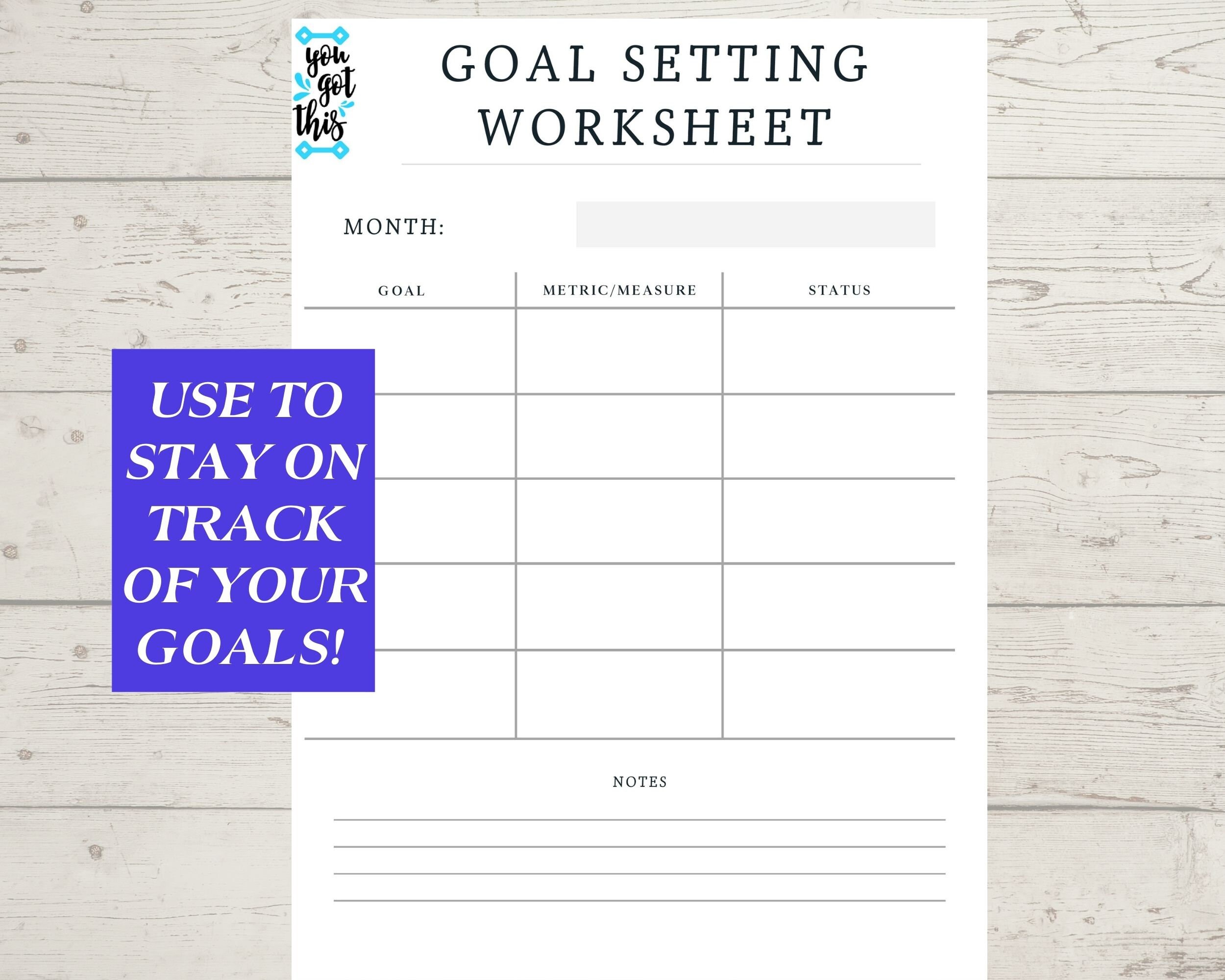 Goal Setting Planning Worksheet - Etsy