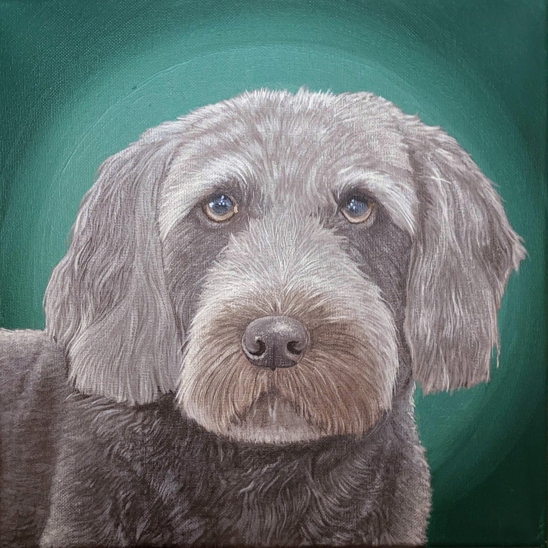 Detailed Hand Painted Custom Pet Dog Portrait Acrylic on Canvas ...