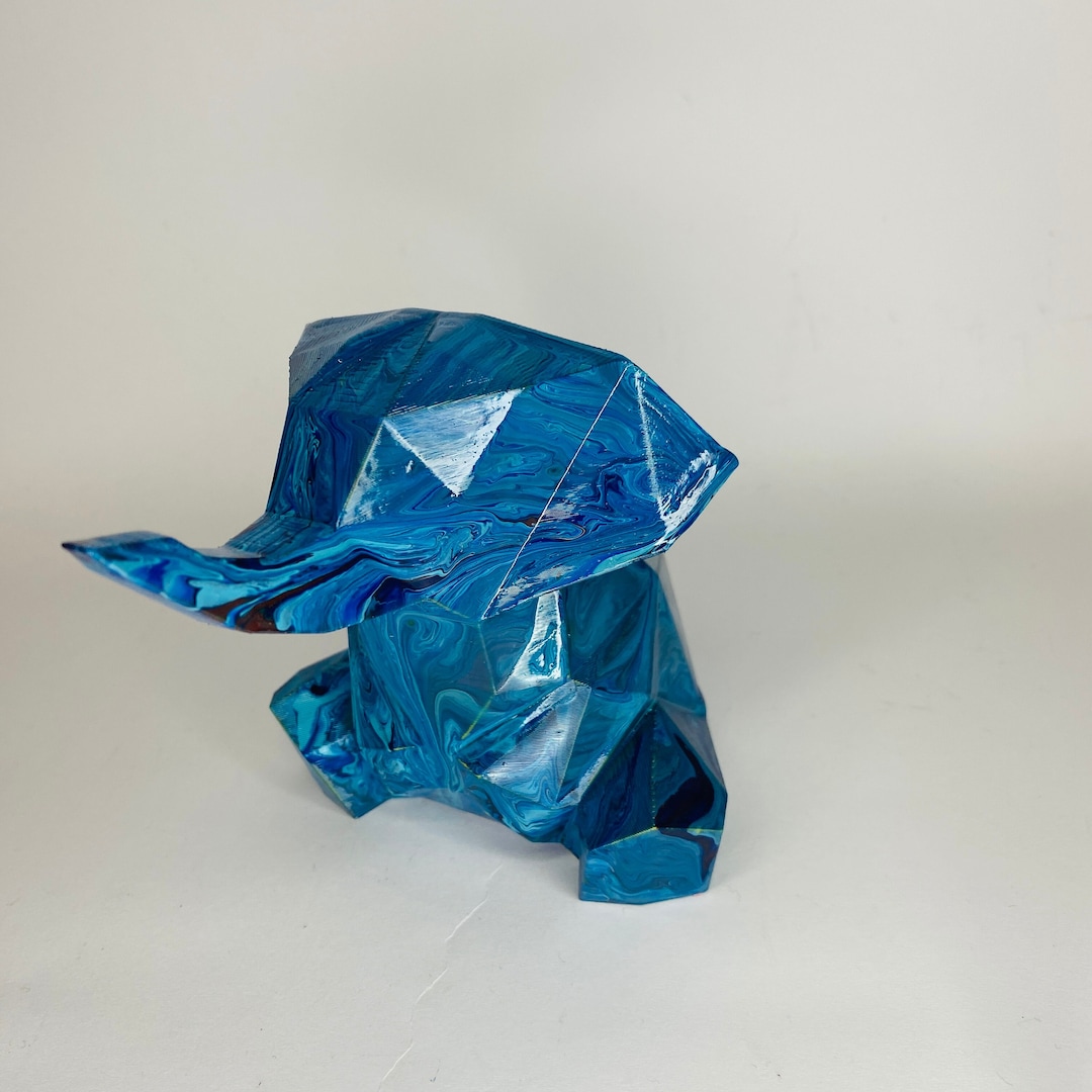 Unique Blue Elephant Statue, 3D Elephant Sculpture, Home Decorations ...