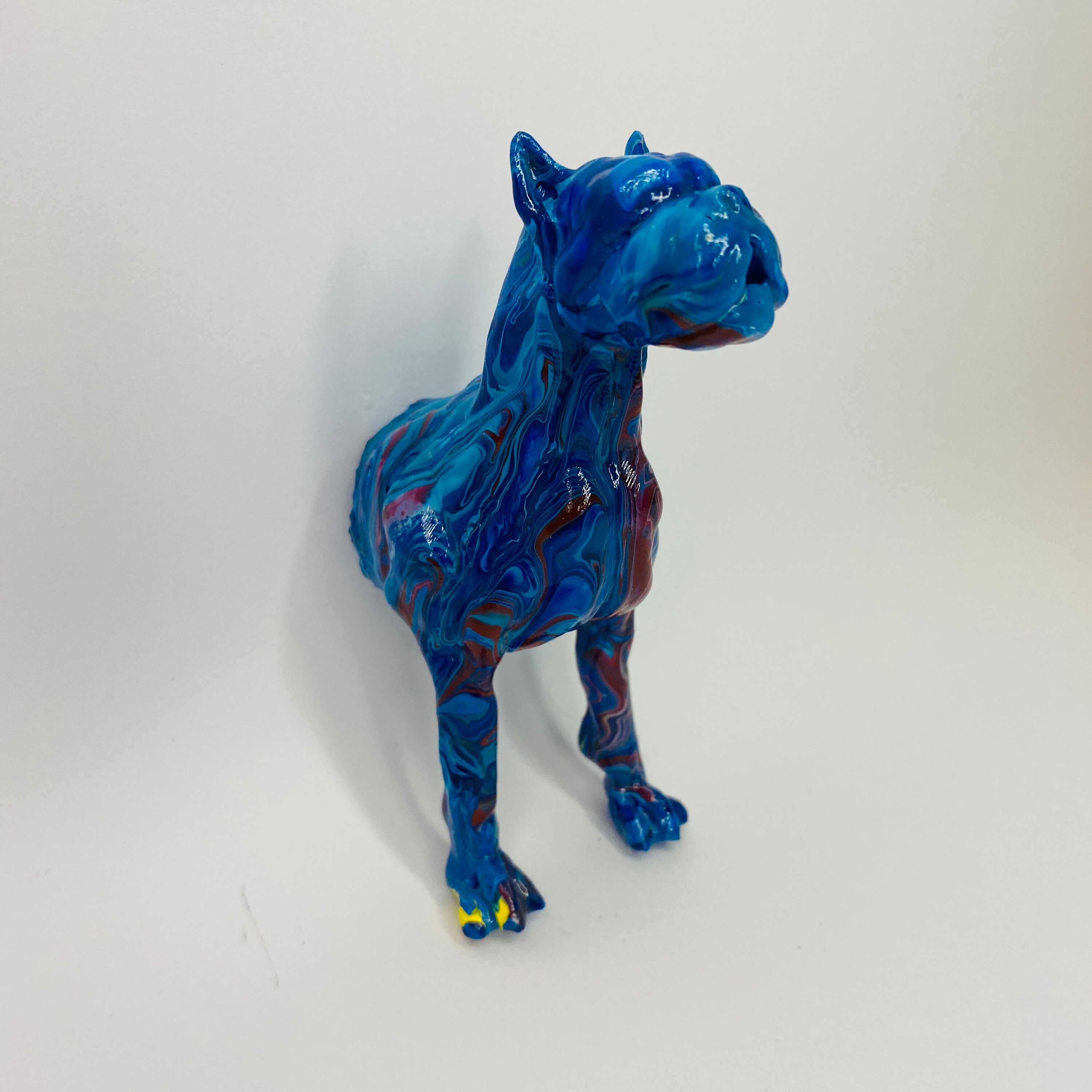 Blue Dog Statue 3D Sculpture Frame Home Decor Colorful Wall Art 3d Art ...