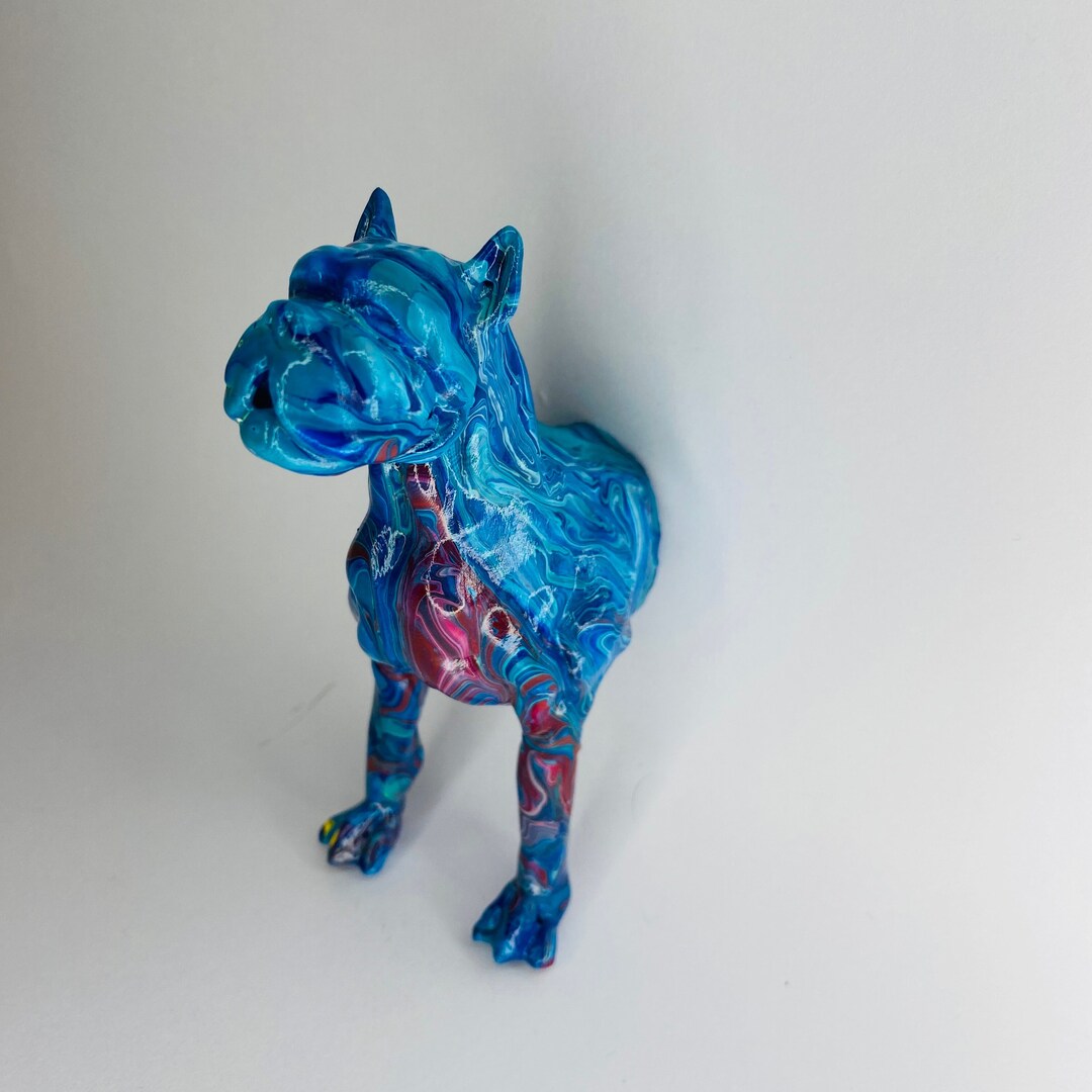 Blue Dog Statue 3D Sculpture Frame Home Decor Colorful - Etsy