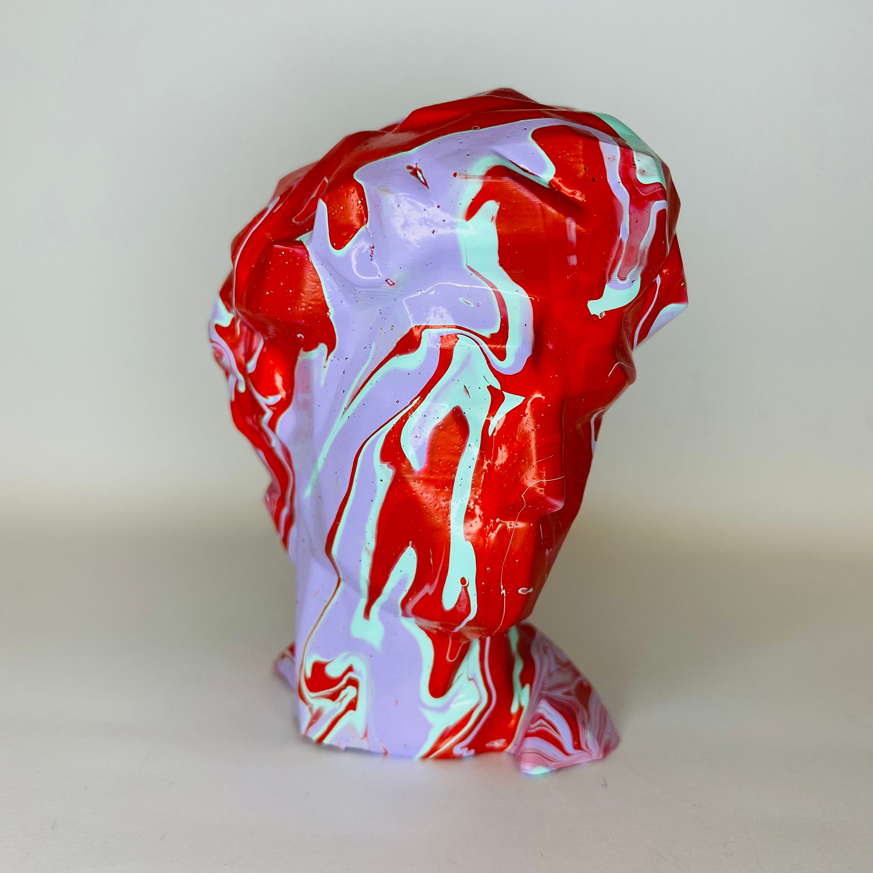 David Bust With Pastel Color, Unique David Statue, Modern Art ...