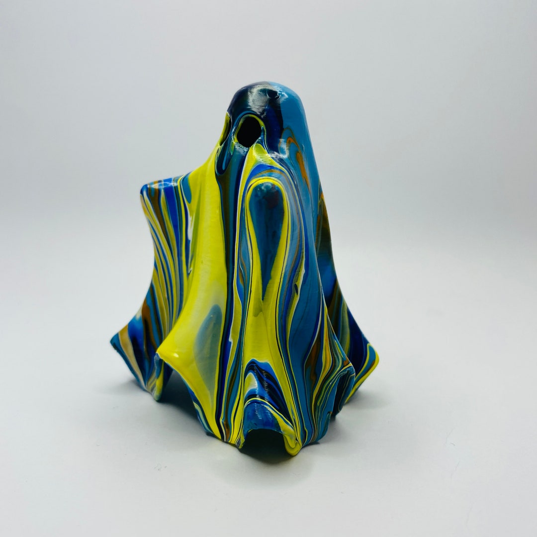 Pretty Ghost Statue Ghost Figurine 3D Halloween Decor Colorful Ghost ...