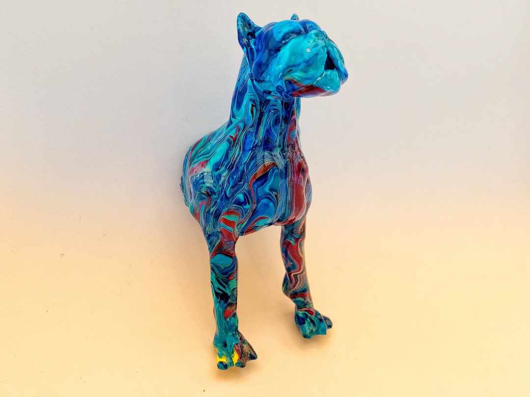 Blue Dog Statue | 3D Sculpture Frame | Home Decor | Colorful Wall Art ...