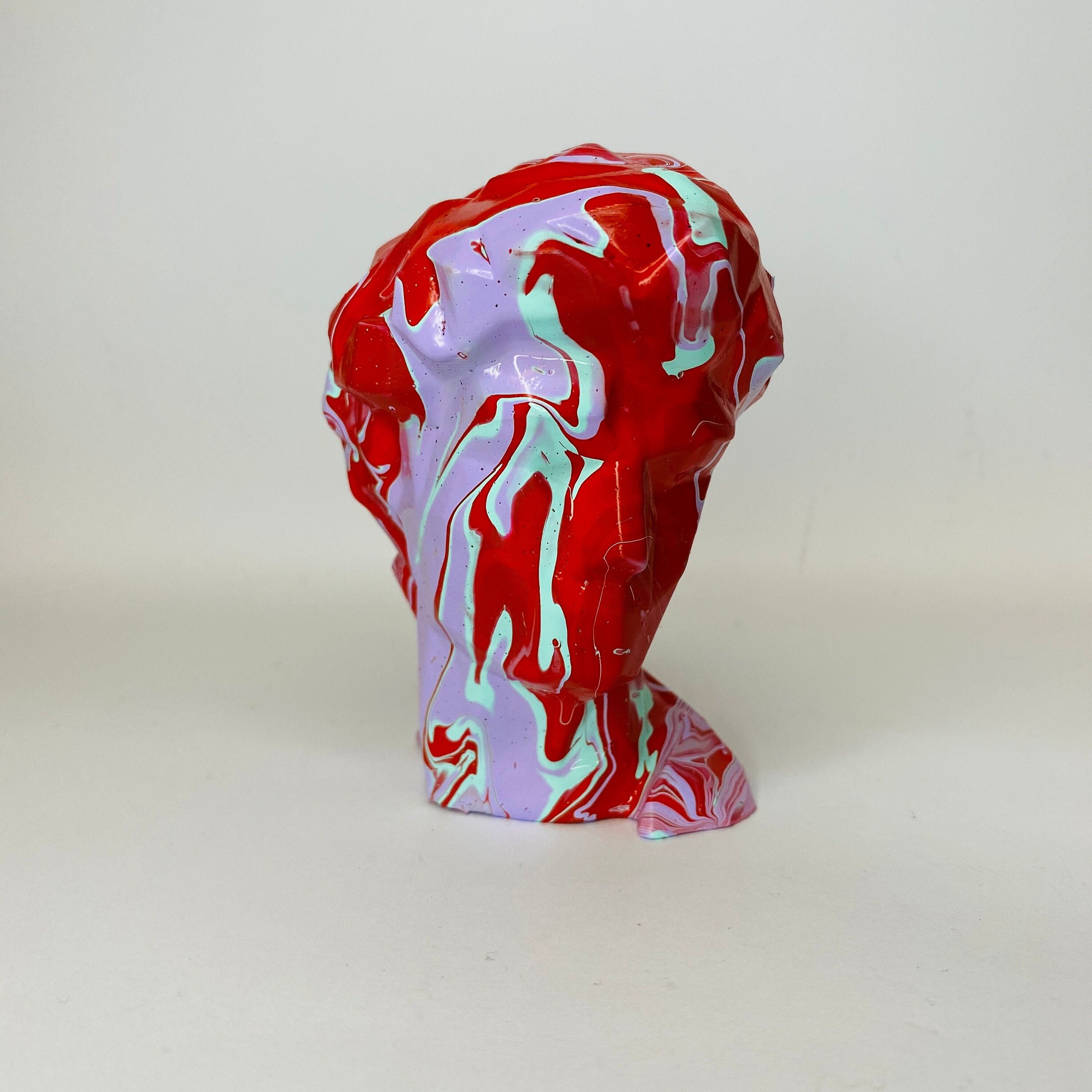 David Bust With Pastel Color, Unique David Statue, Modern Art ...