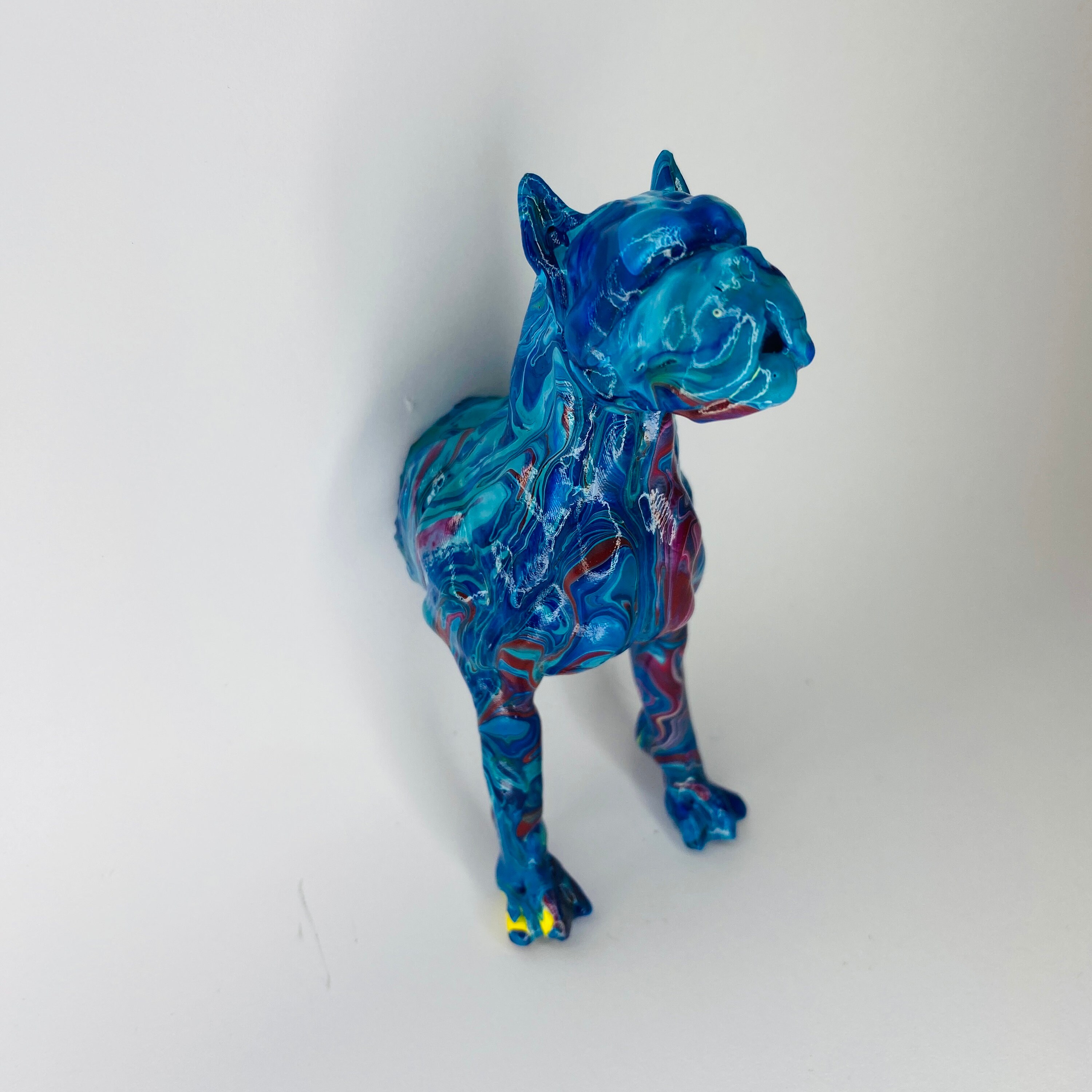 Blue Dog Statue 3D Sculpture Frame Home Decor Colorful Wall Art 3d Art ...