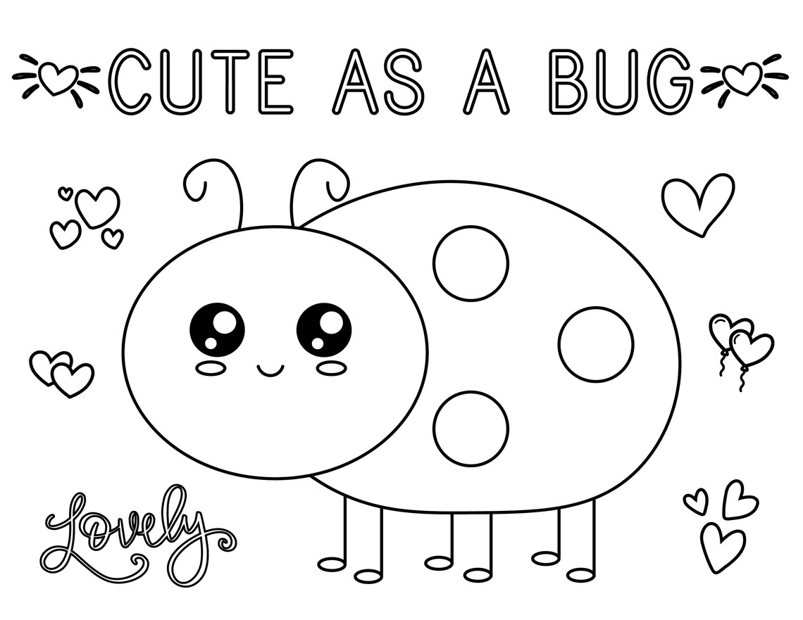 Cute Ladybug Coloring Pages, Kawaii Coloring Pages, Printable Colouring ...