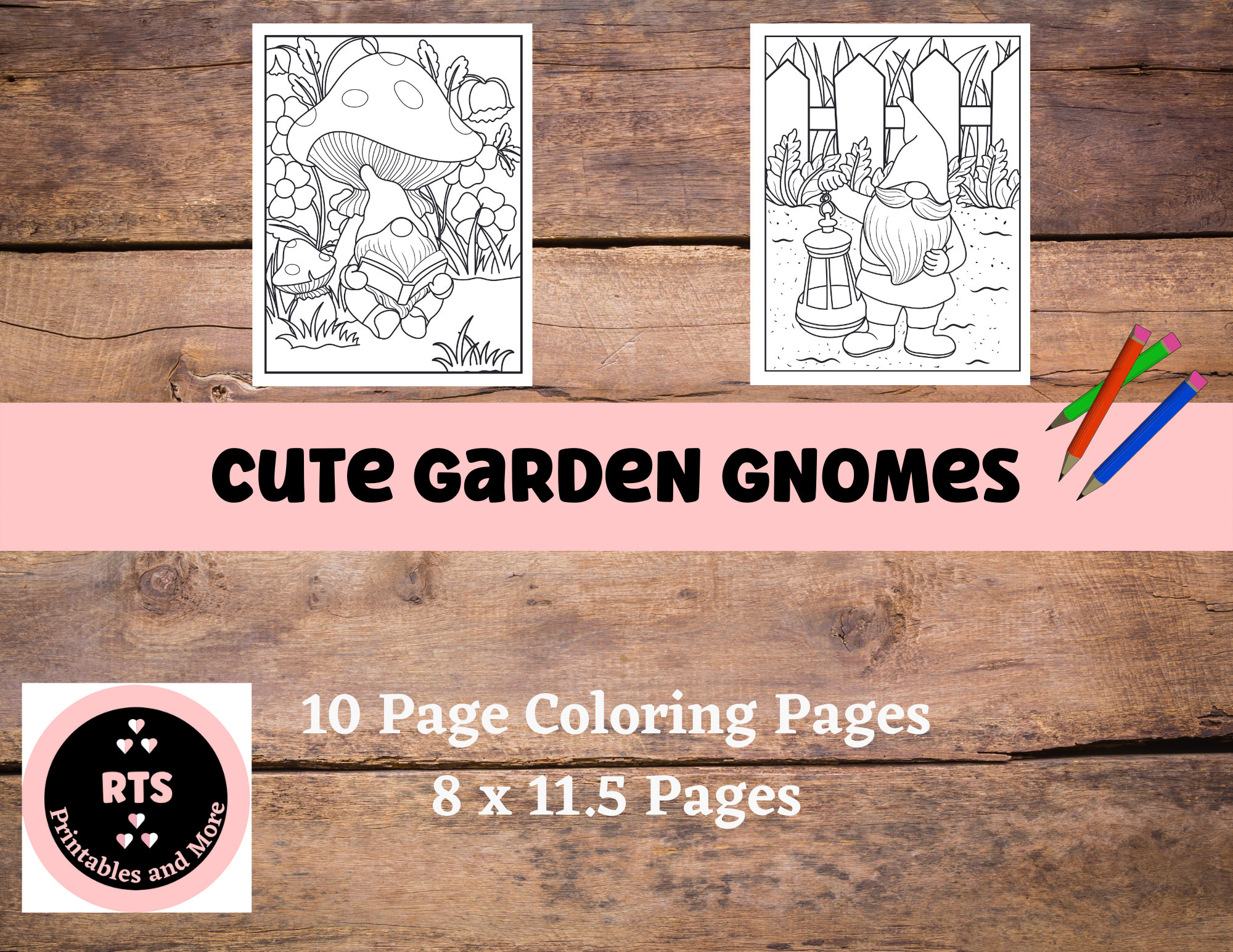 Printable Gnome Garden Coloring Pages for Adults - Etsy