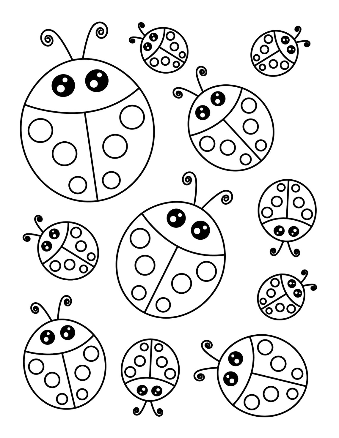 Cute Ladybug Coloring Pages, Kawaii Coloring Pages, Printable Colouring ...