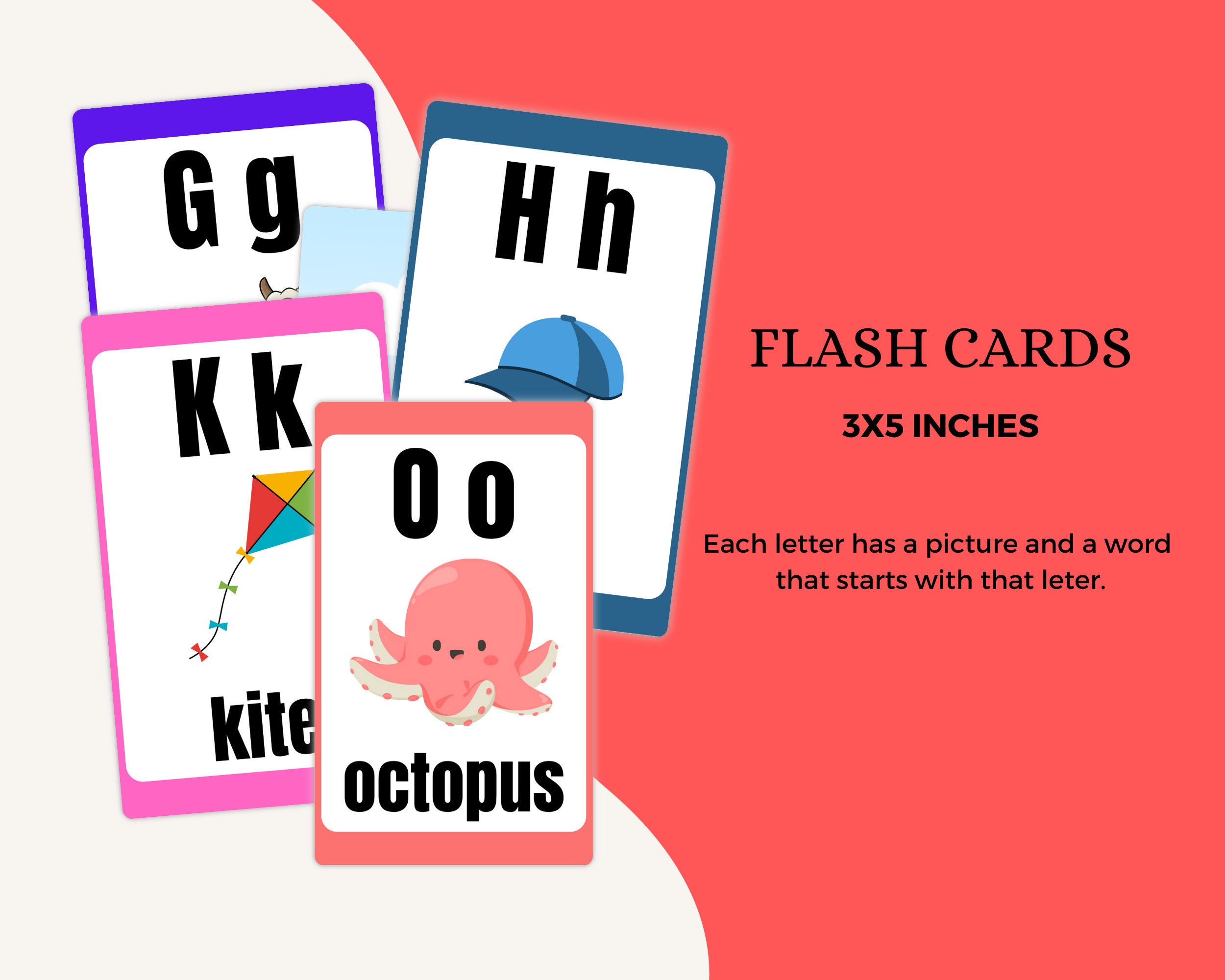 Alphabet Flash Cards for Kids, ABC Flashcard, Flash Cards, Educational ...
