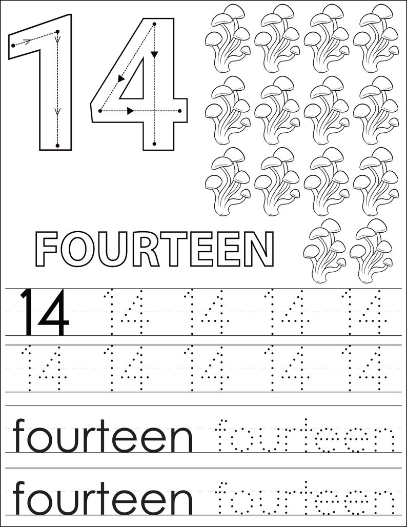 Number Tracing Worksheet 1-20: Preschool Handwriting Practice (PDF) - Etsy