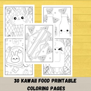 Kawaii Food Coloring Book for Kids, Printable Kawaii Food Activity ...