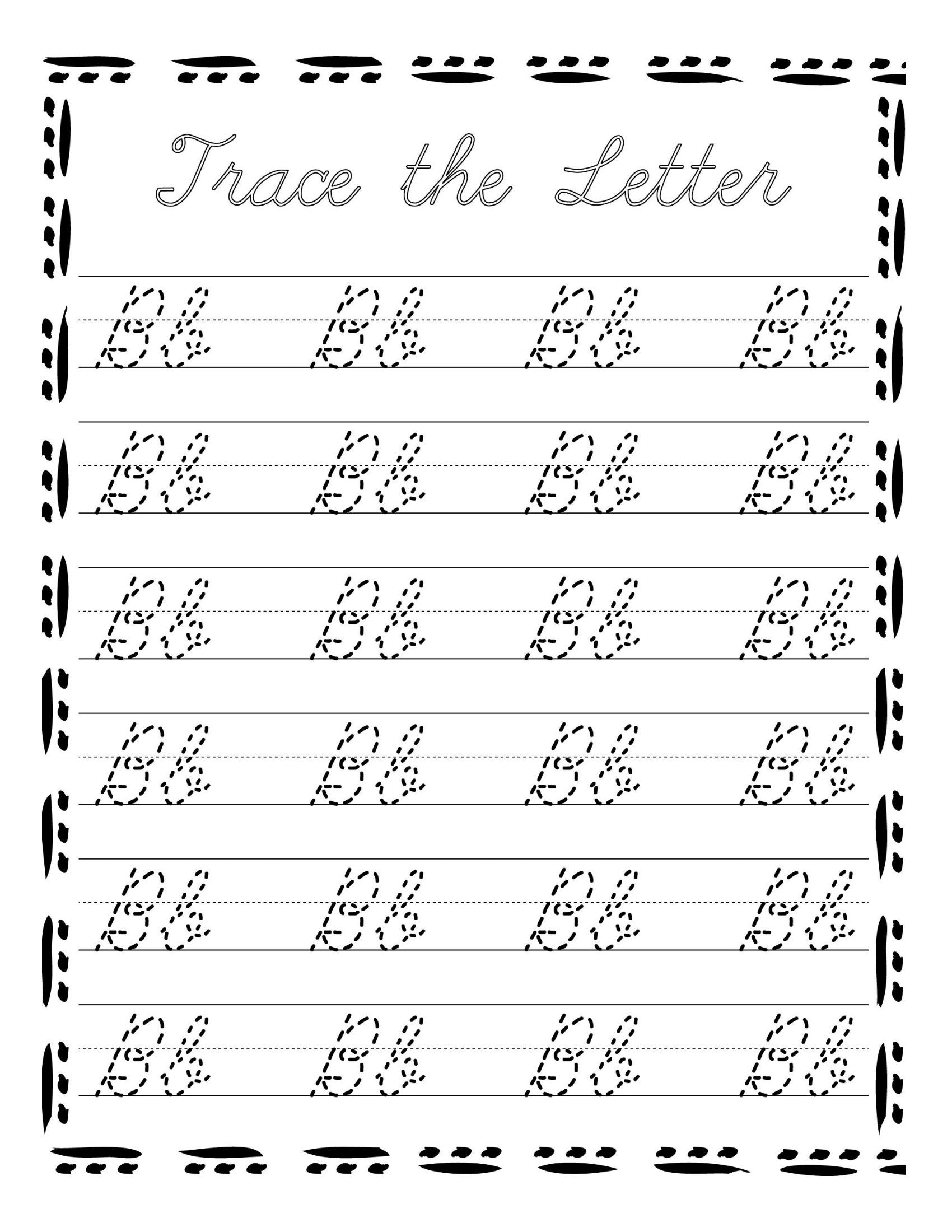 105+ Pages Letter Tracing, Printable Cursive Handwriting Worksheets for ...