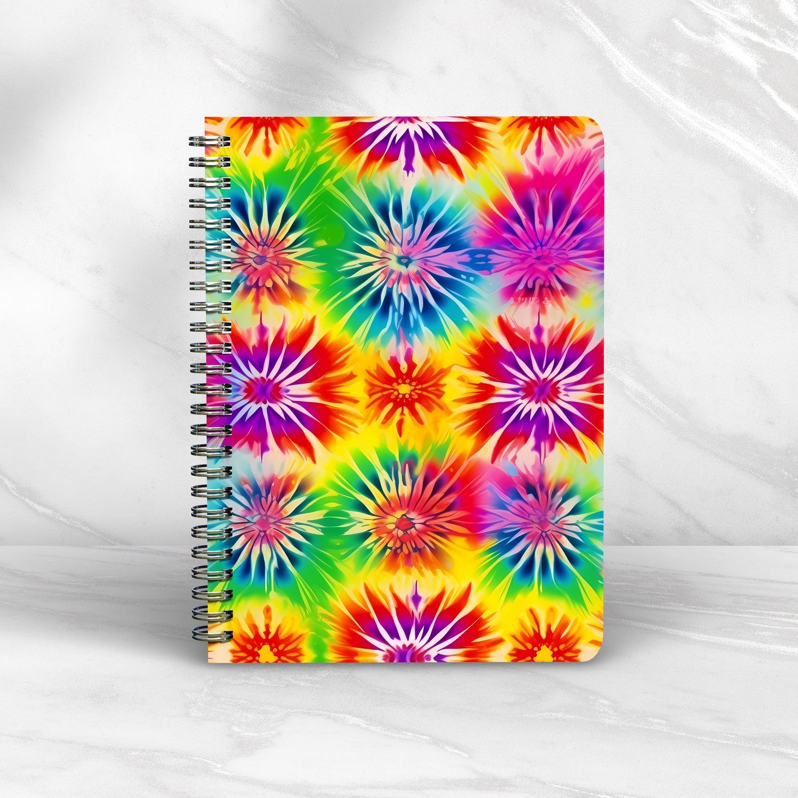 Groovy Rainbow Vibes: Tie Dye Spiral Notebook Back to School Hippie ...