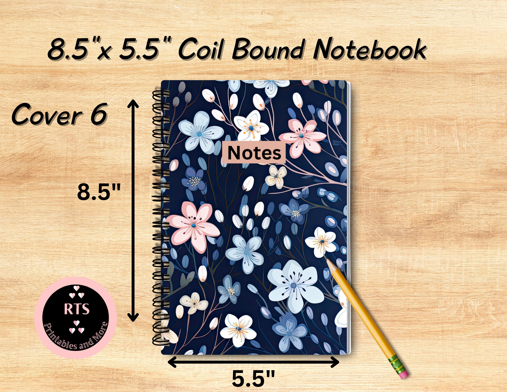Handmade Floral Spiral Journal, Pastel Colors, Cute Spring Gift ...