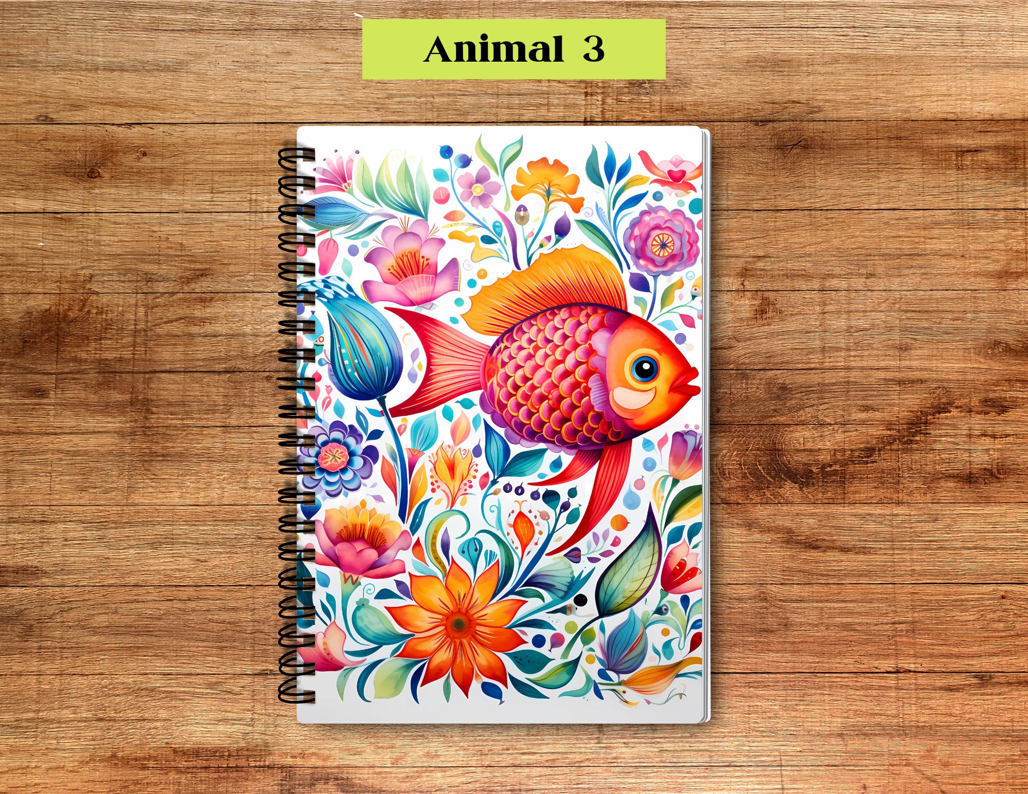 Spiral Notebook Colorful Eclectic Animal Print - Etsy