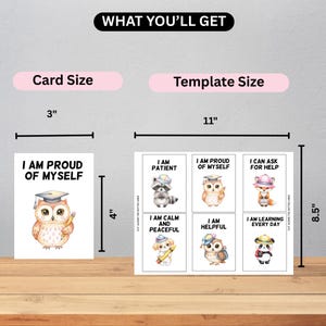Kids Animals With Hats Affirmation Cards - 36 Printable Positive ...