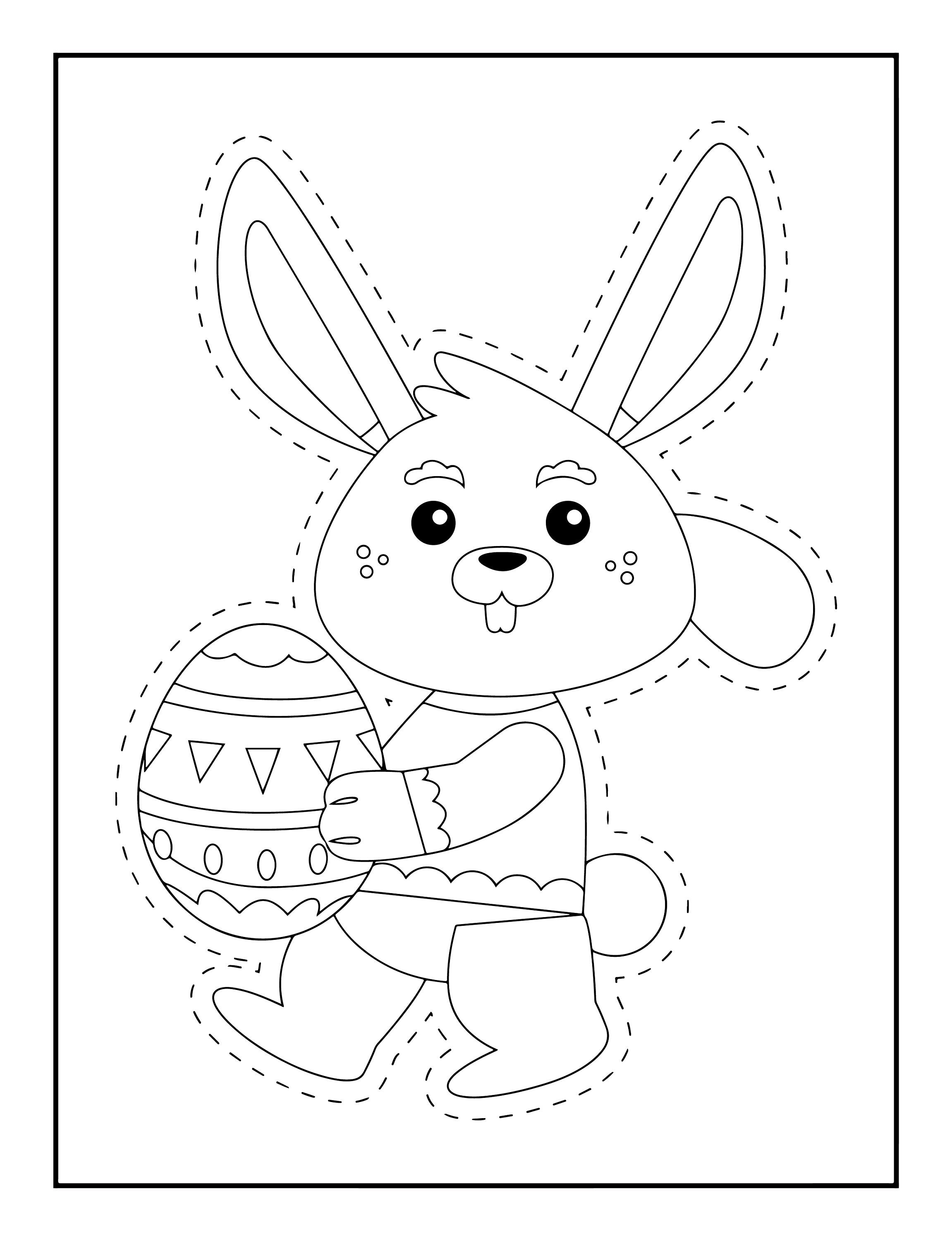 Rabbit Coloring Book, Easter Scissor Skills, Preschool Activity Book ...