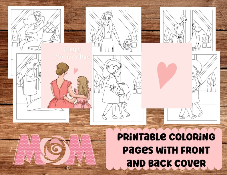 Printable Mothers Day Coloring Book for Toddlers, Mother's Day Coloring ...
