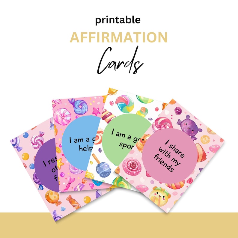 Candy Theme Friendship Affirmation Cards | Social Skills Printables ...