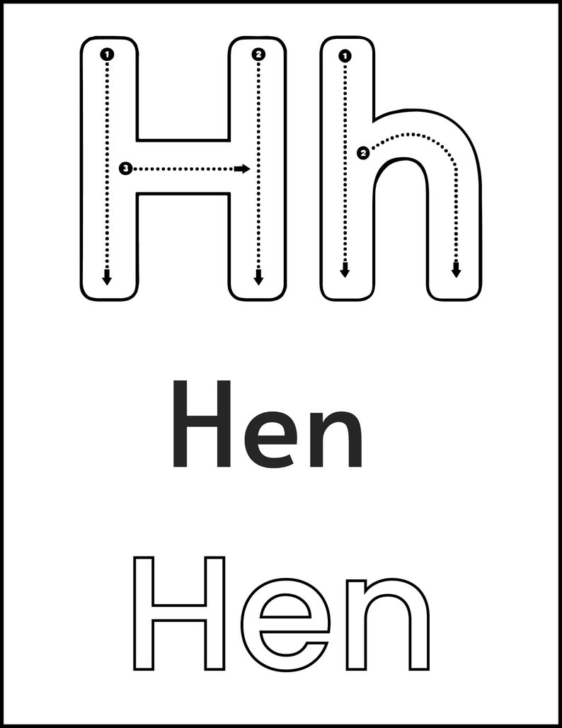 Big Letter Tracing Coloring Pages for Kids Alphabet Tracing - Etsy Canada